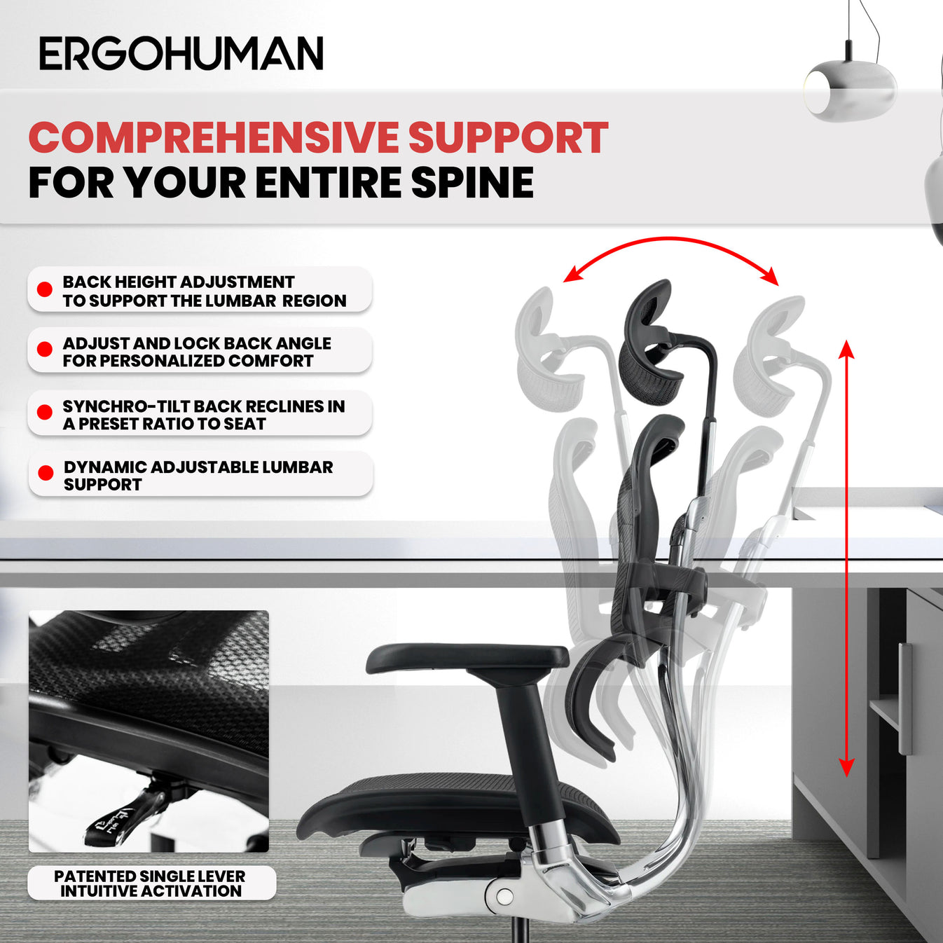 ME7ERG-GEN2 Ergohuman High Back Mesh Chair By Eurotech – ergohuman us